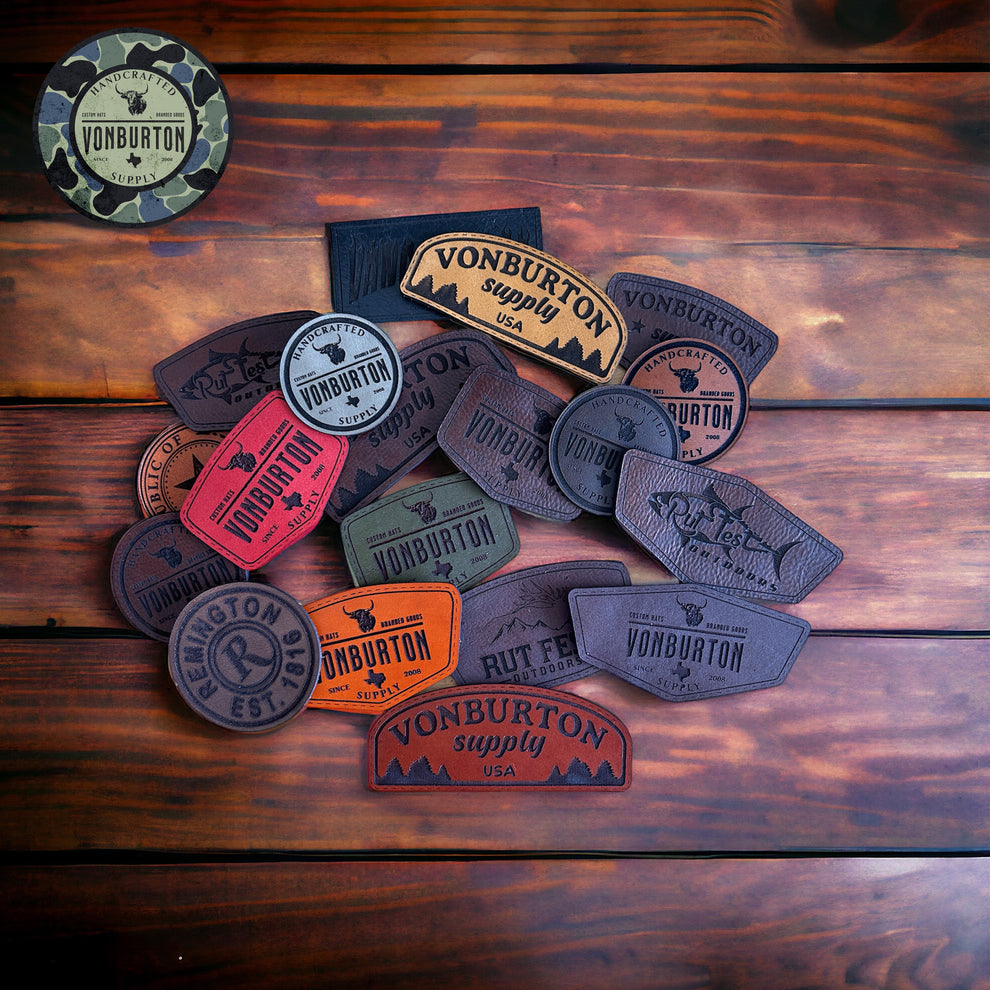 Custom Leather Hat Patches – Von Burton Supply